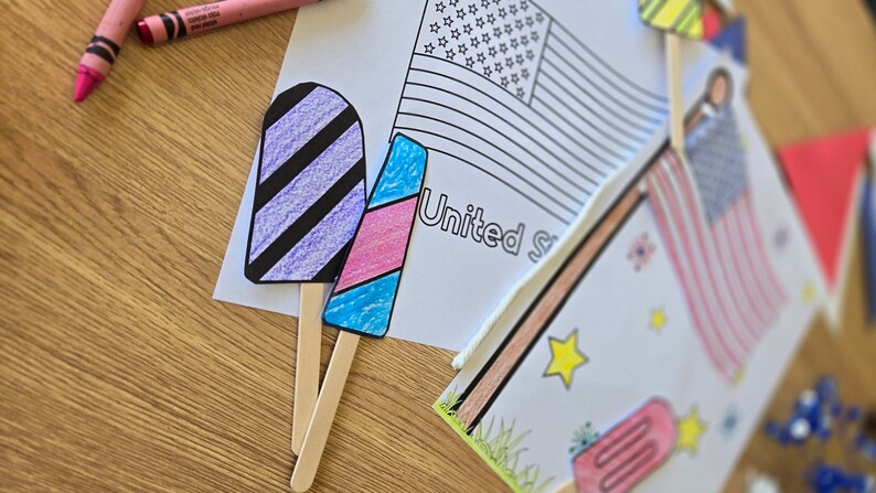 USA Craft Kids Summer Red White and Blue Activity USA Color Page ...