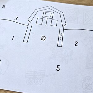 Farm Numbers Craft Cut and Paste Activity Prek Learning Numbers Craft ...
