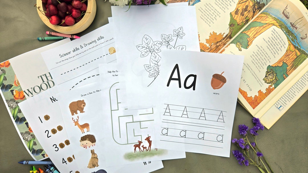 Nature Learning Bundle Handwriting Practice Printable Preschool Number ...