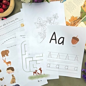 Nature Learning Bundle Handwriting Practice Printable Preschool Number ...
