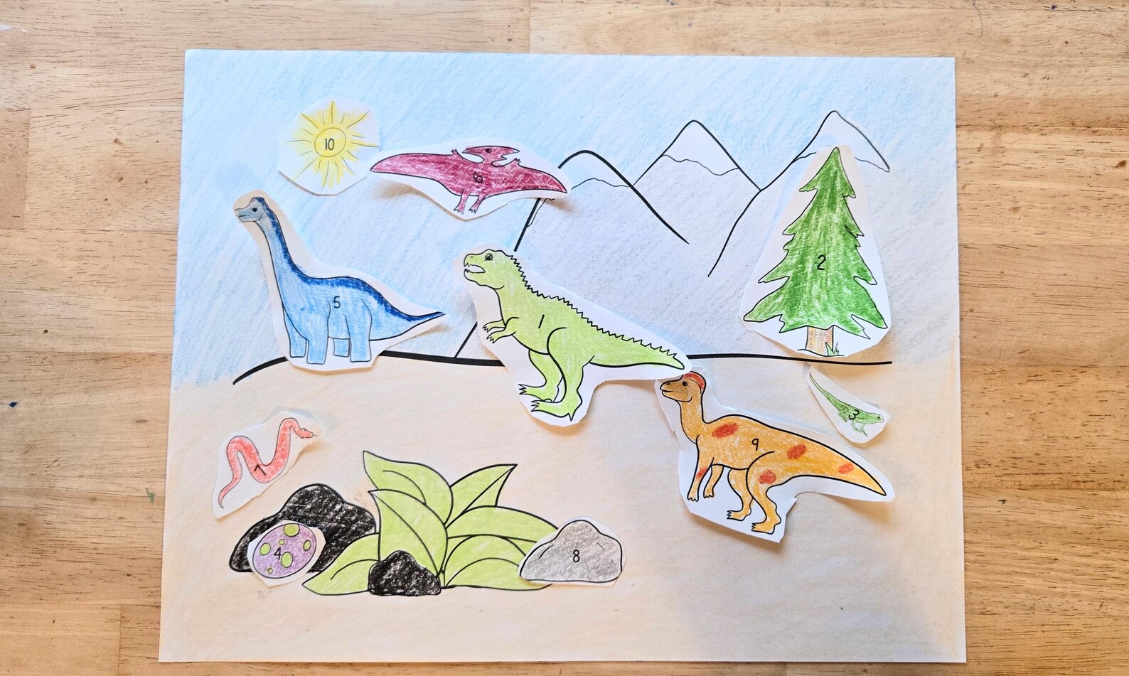 Dinosaur Counting Craft Activity for Preschool Dinosaur Theme Learning ...