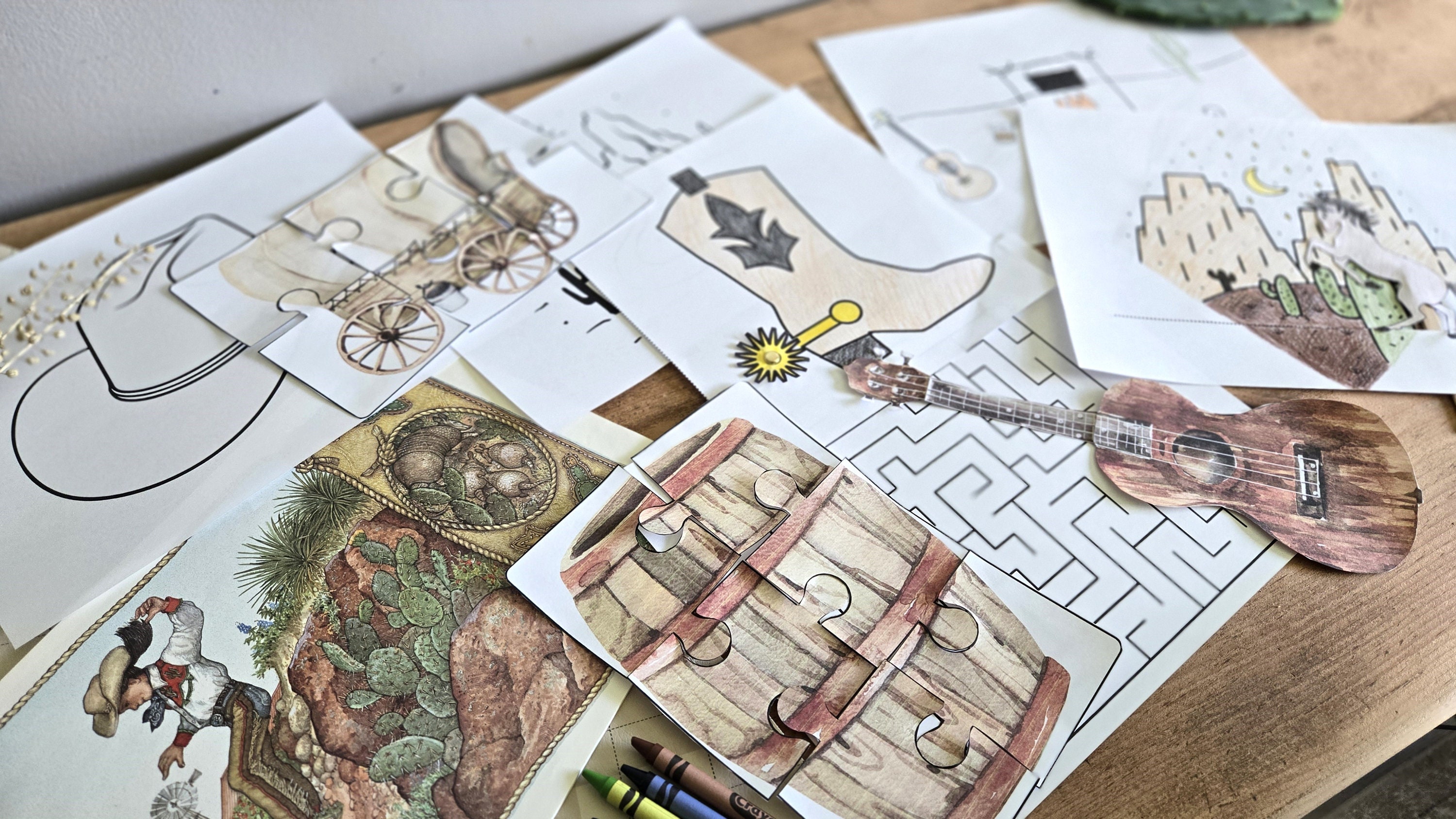 Western Craft and Game Bundle Puzzle Horse Craft Scissor Practice ...