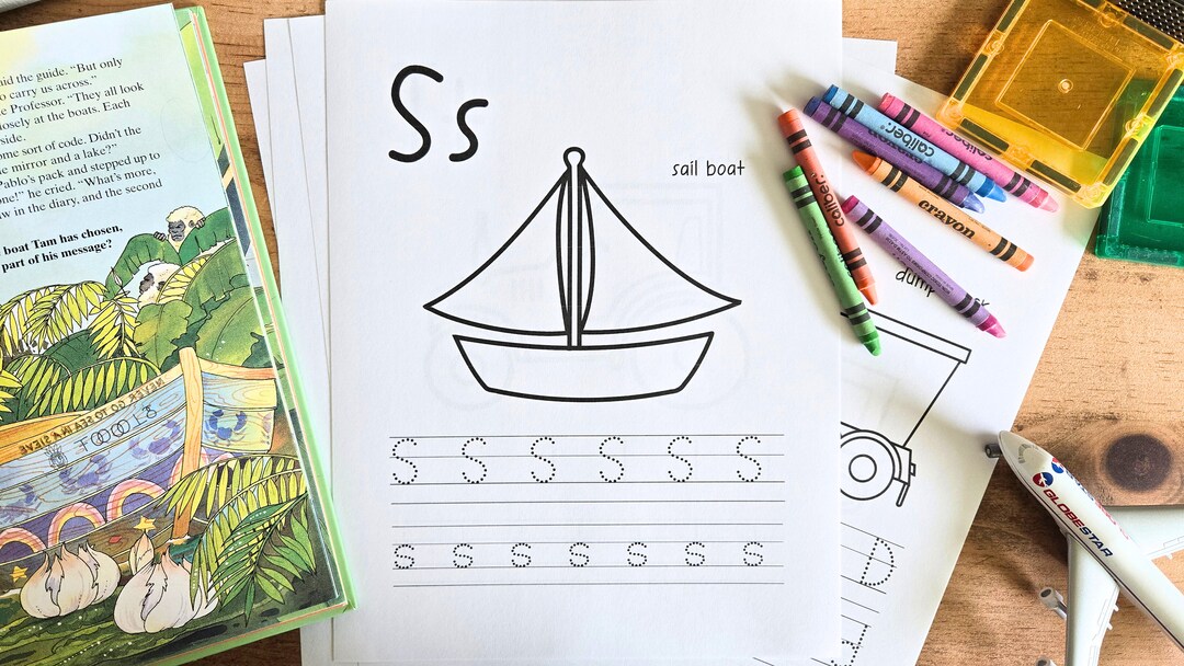 Transportation ABC Letter Tracing Worksheet: Prek Handwriting Practice ...