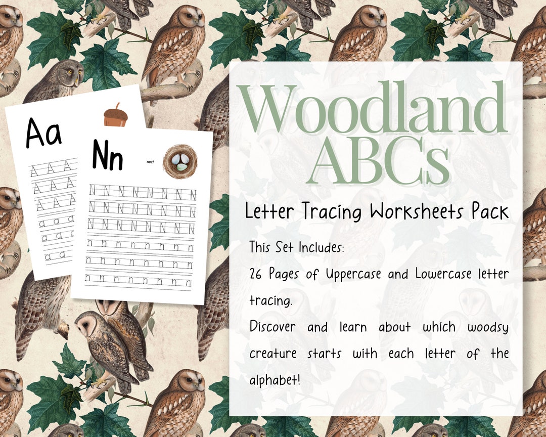 Letter Tracing Printable Worksheet ABC Woodland Printable Preschool ...