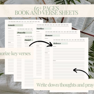 Bible Reading Tracker Bundle: Book, Chapter, Verse Checklist (PDF) - Etsy