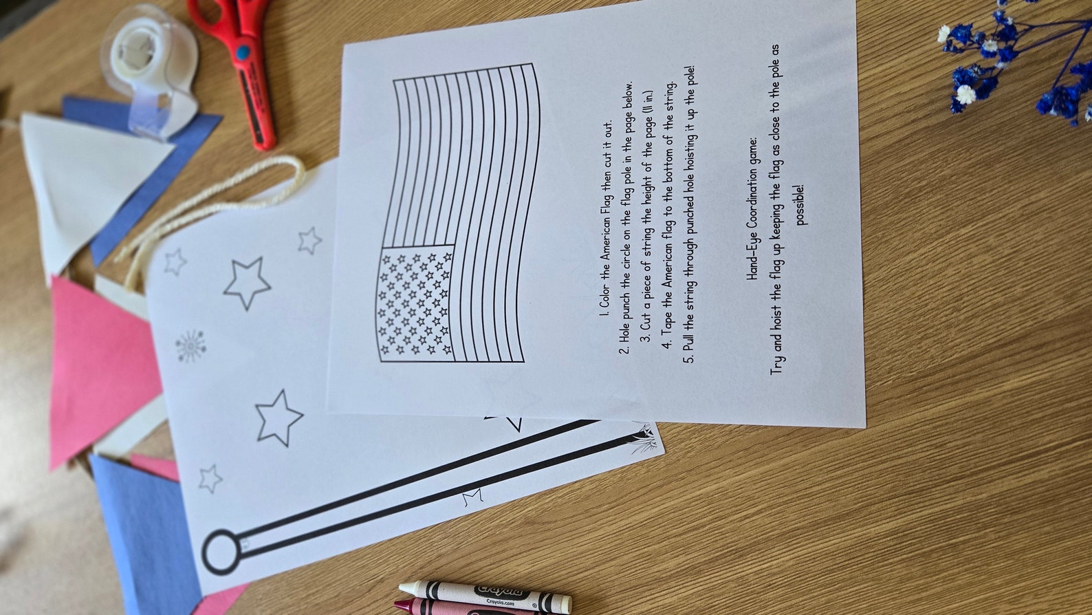 USA Craft Kids Summer Red White and Blue Activity USA Color Page ...