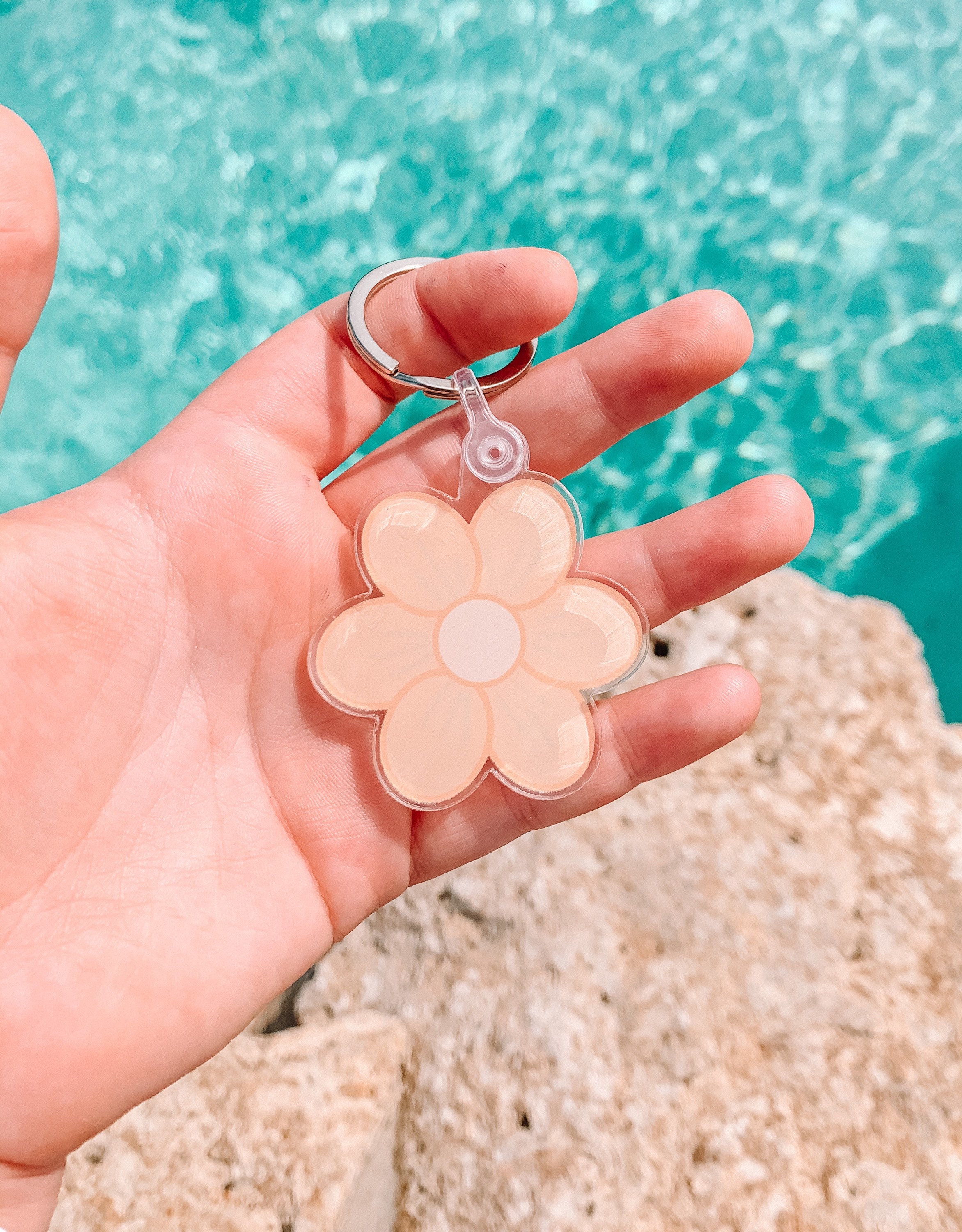 Spring flower acrylic keychain | Etsy