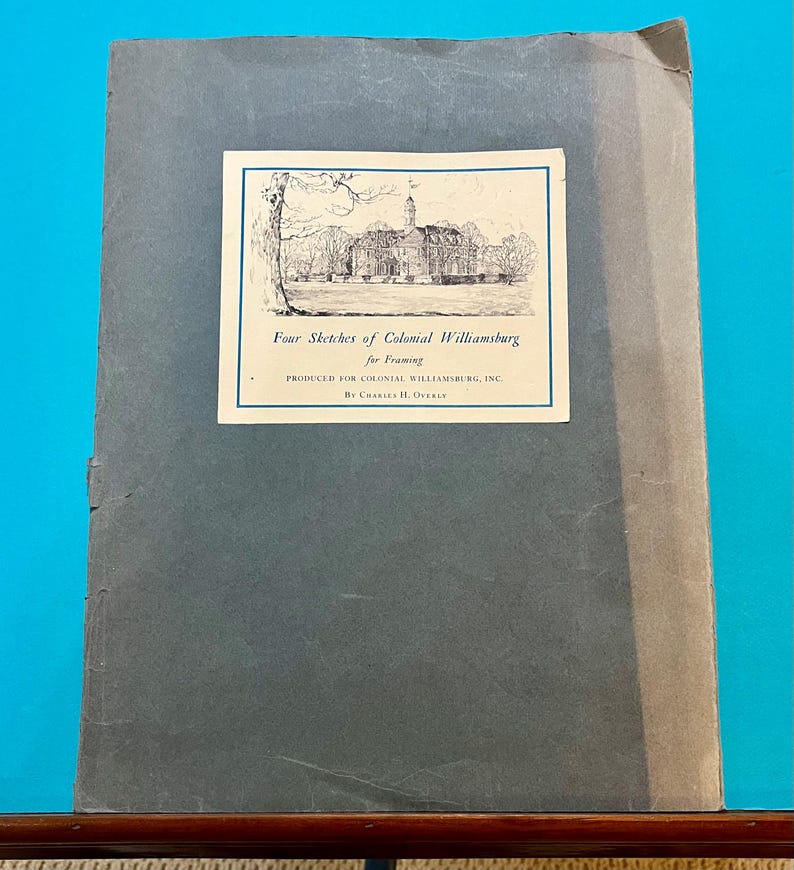 Four Sketches of Colonial Williamsburg by Charles H Overly - Etsy