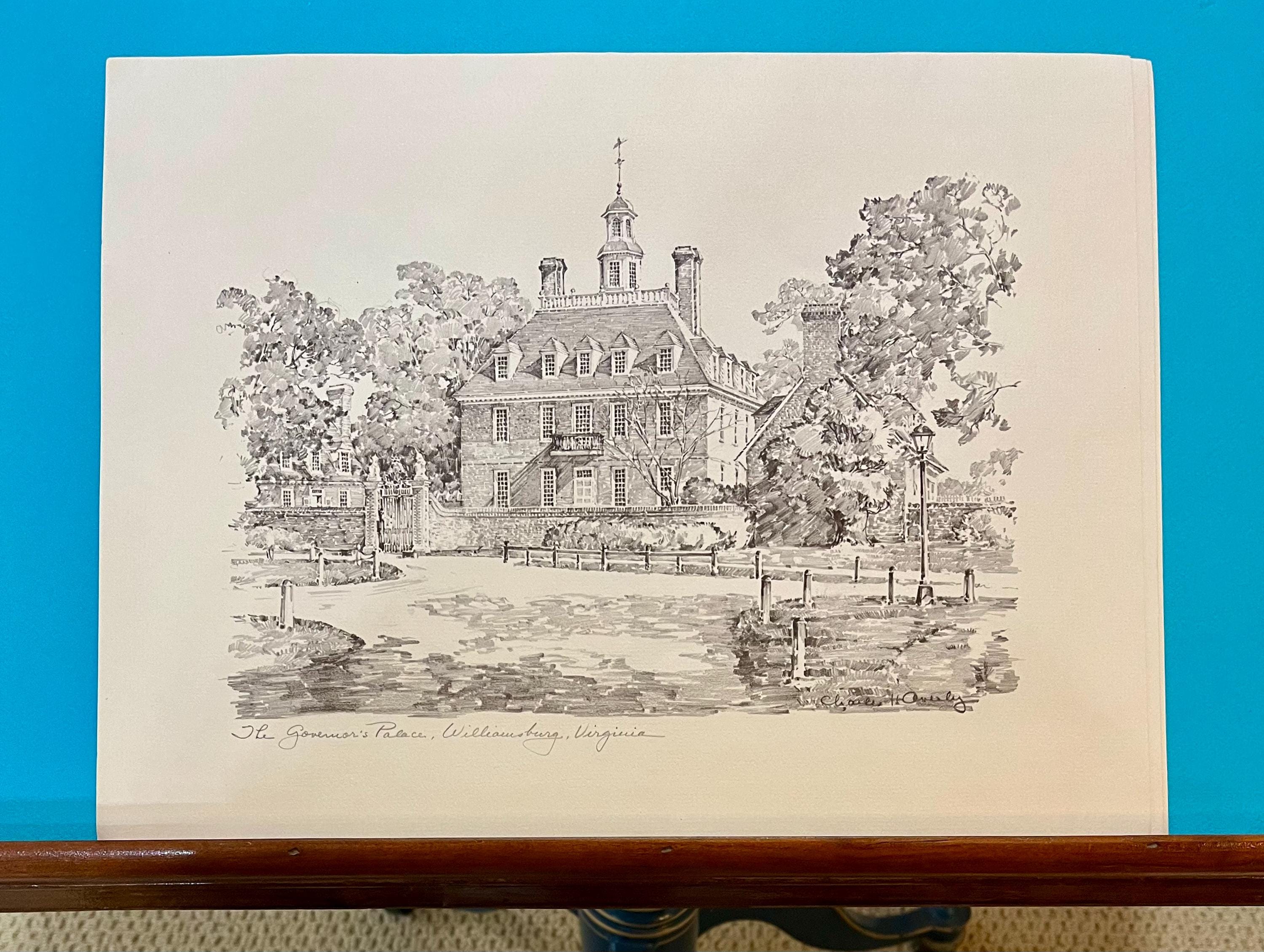 Four Sketches of Colonial Williamsburg by Charles H Overly - Etsy