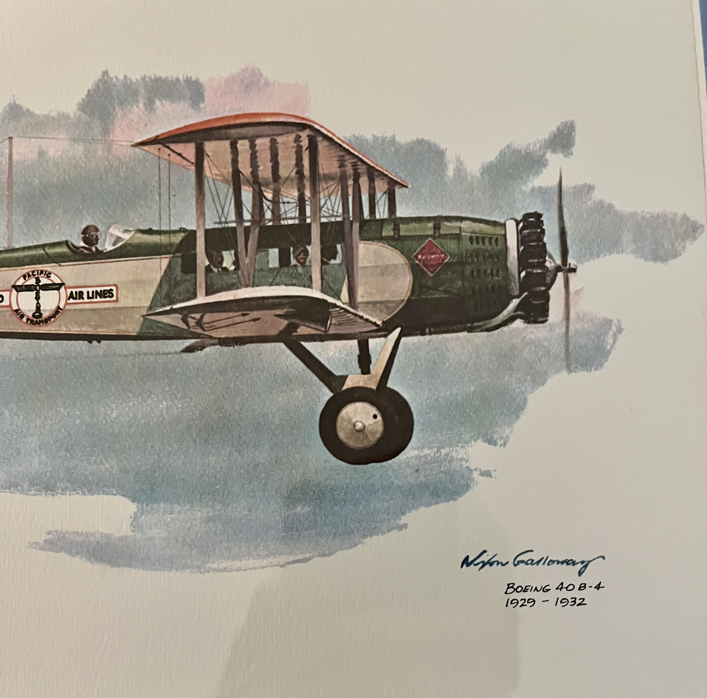 Boeing 40B-4 Vintage Airplane Print, From the United Airlines Collector ...