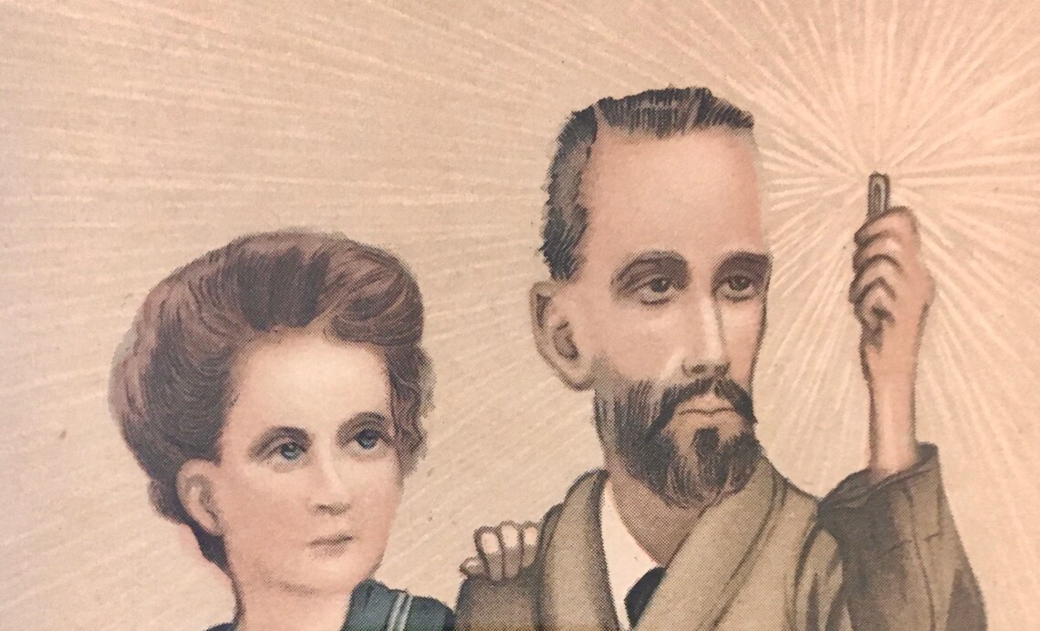 Marie and Pierre Curie Caricature Drawing - Etsy