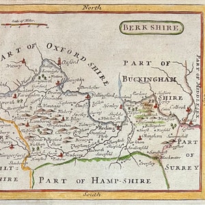 Antique Map of Berkshire in England - Etsy