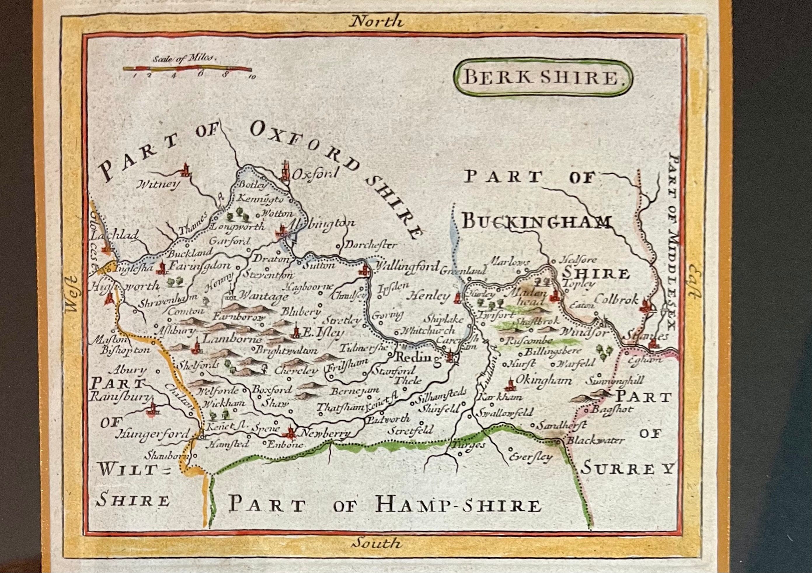 Antique Map of Berkshire in England - Etsy