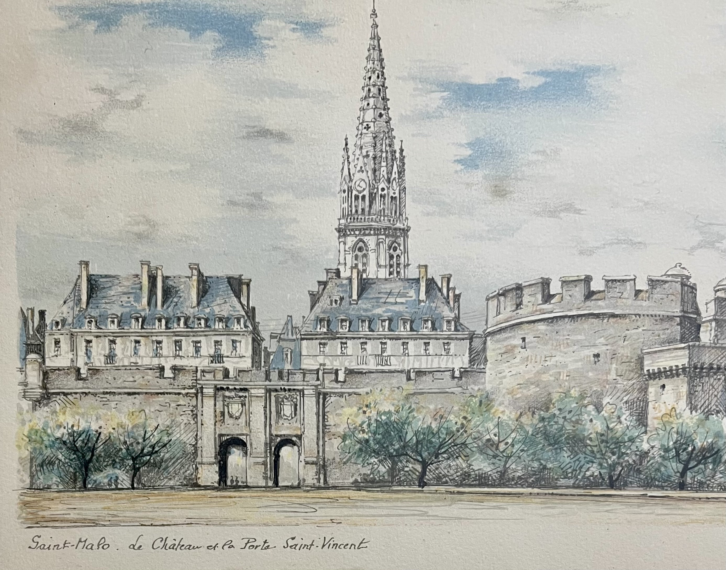 Saint Malo De Chateau Et La Porta Saint Vincent, Lithograph Print by G ...