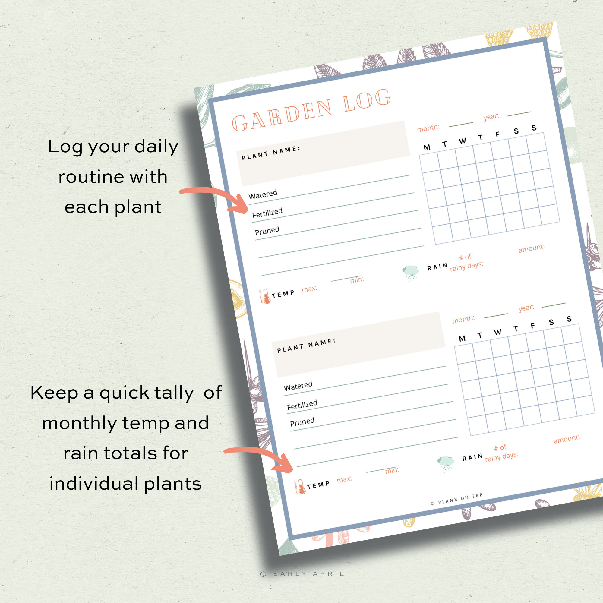 Printable Garden Journal Plant Journal Garden Planner PDF Plant Tracker ...