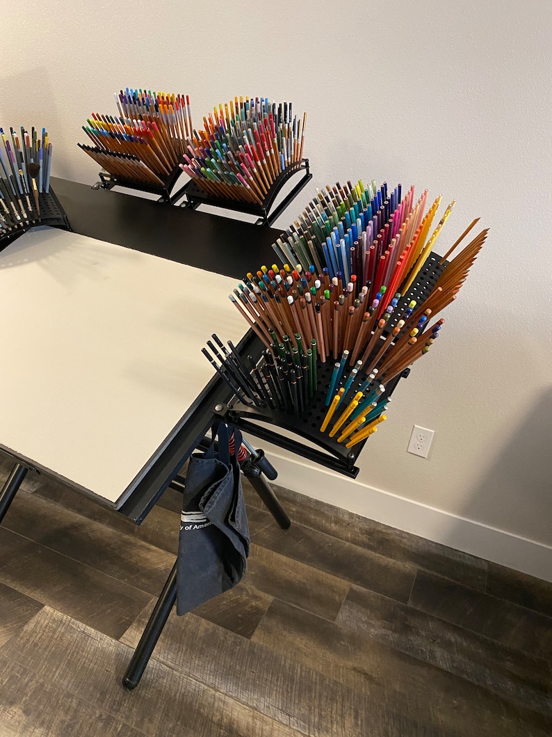Aluminum Colored Pencil Holder: Holds 210 Pencils - Etsy