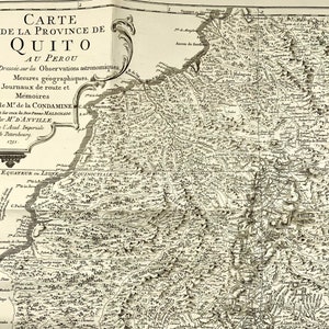 1756 Condamine, Map of the Province of Quito in Peru, Ecuador - Etsy