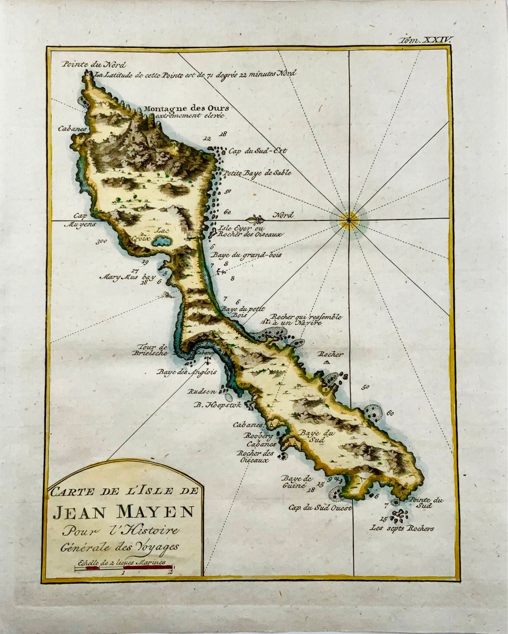 1757 Map of Jan Mayen Island, Norway, Scandinavia, Arctic, Copper ...