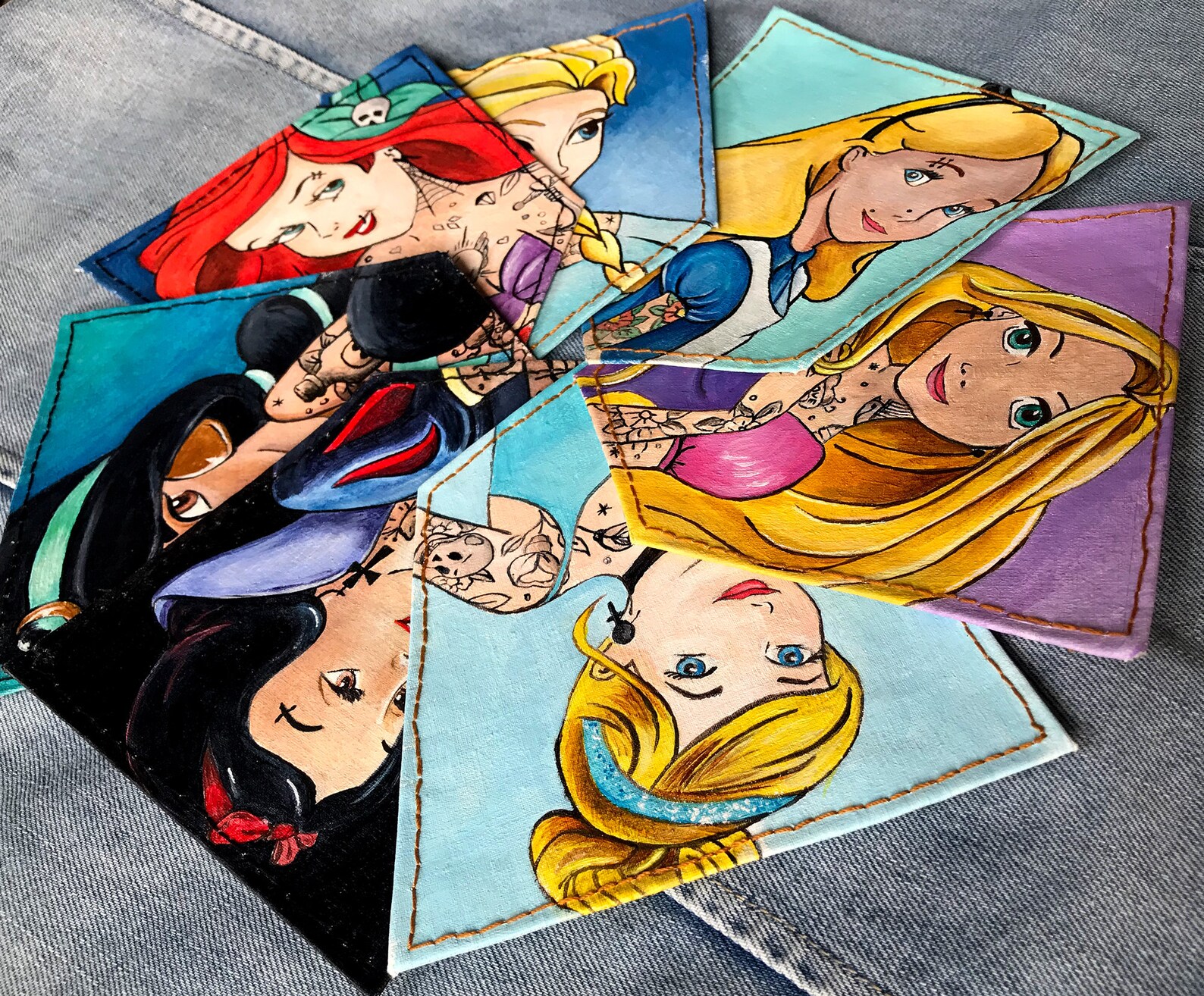 Custom Hand Painted Pocket Patches: Punk’d up Princess - Etsy