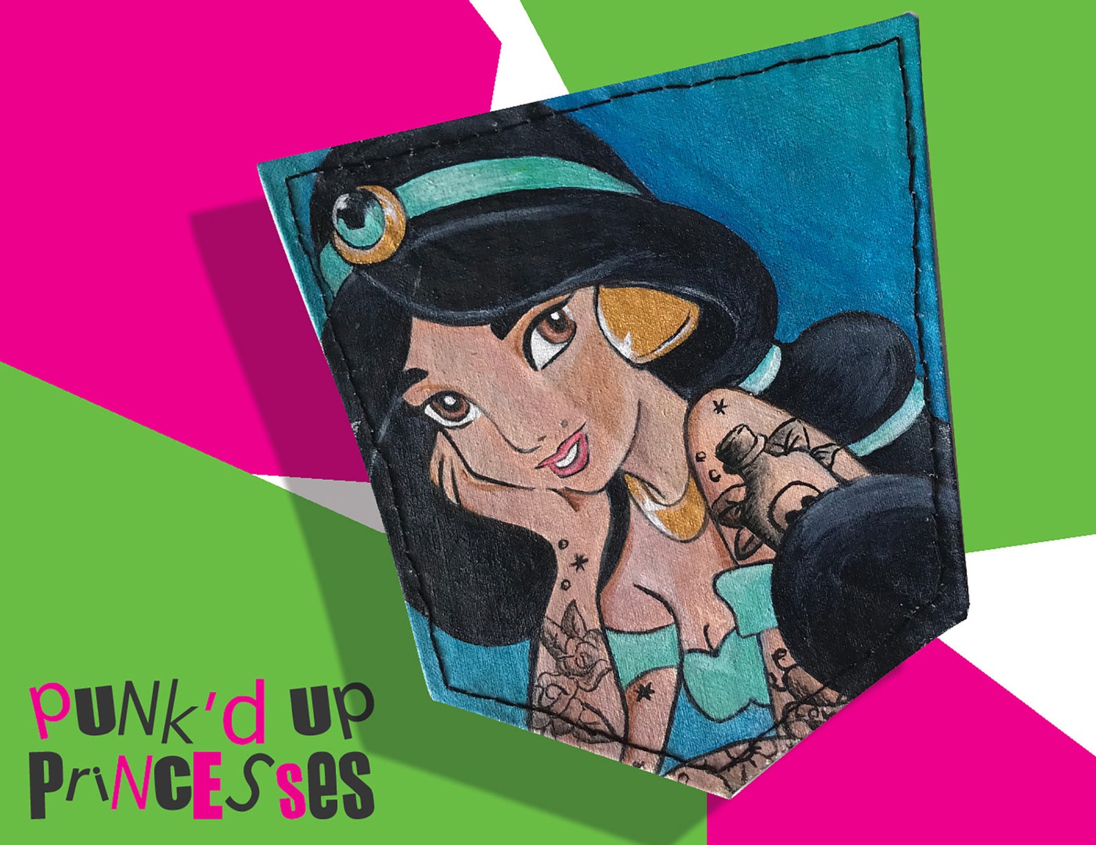 Custom Hand Painted Pocket Patches: Punk’d up Princess - Etsy