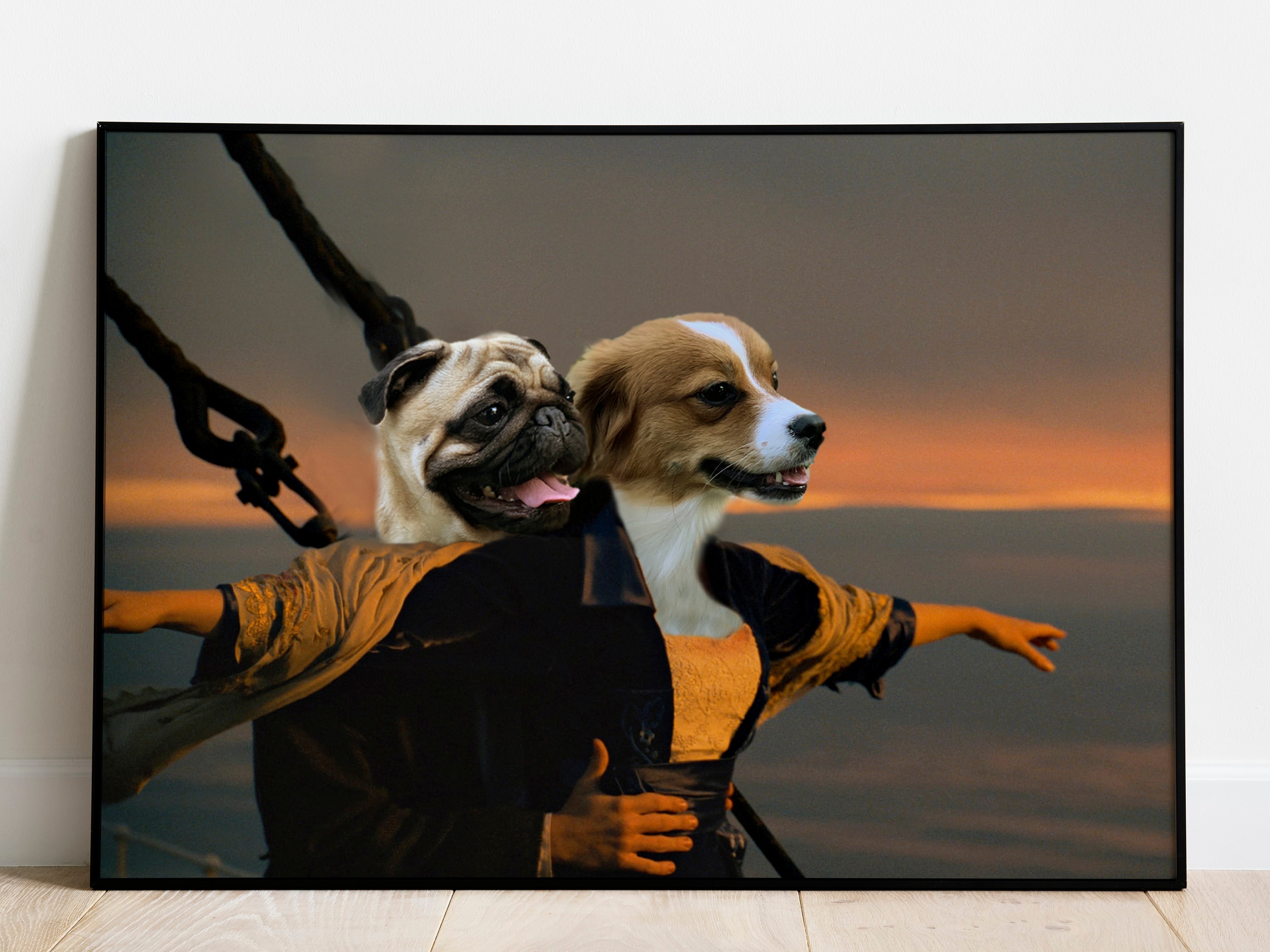 Titanic Pet Portrait Custom Titanic Portrait Two Pets - Etsy