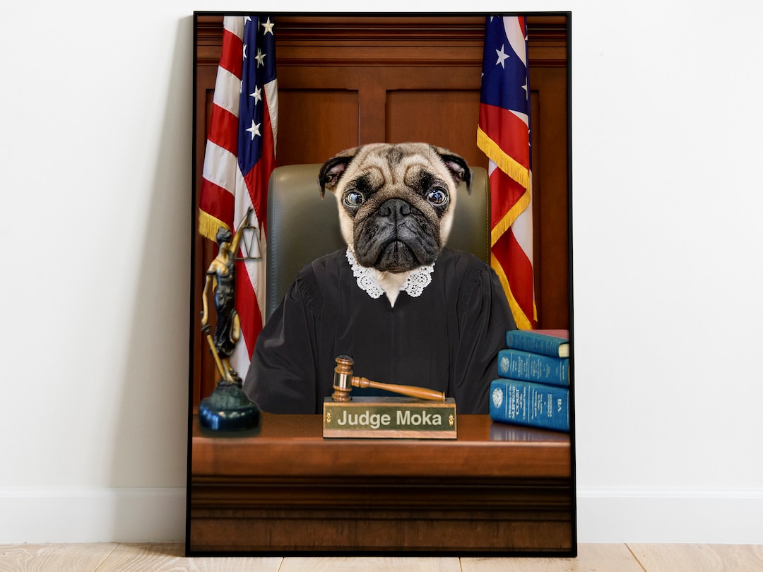 Pet Judge Portrait, Custom Judge Portrait, Dog Judge, Cat Judge ...
