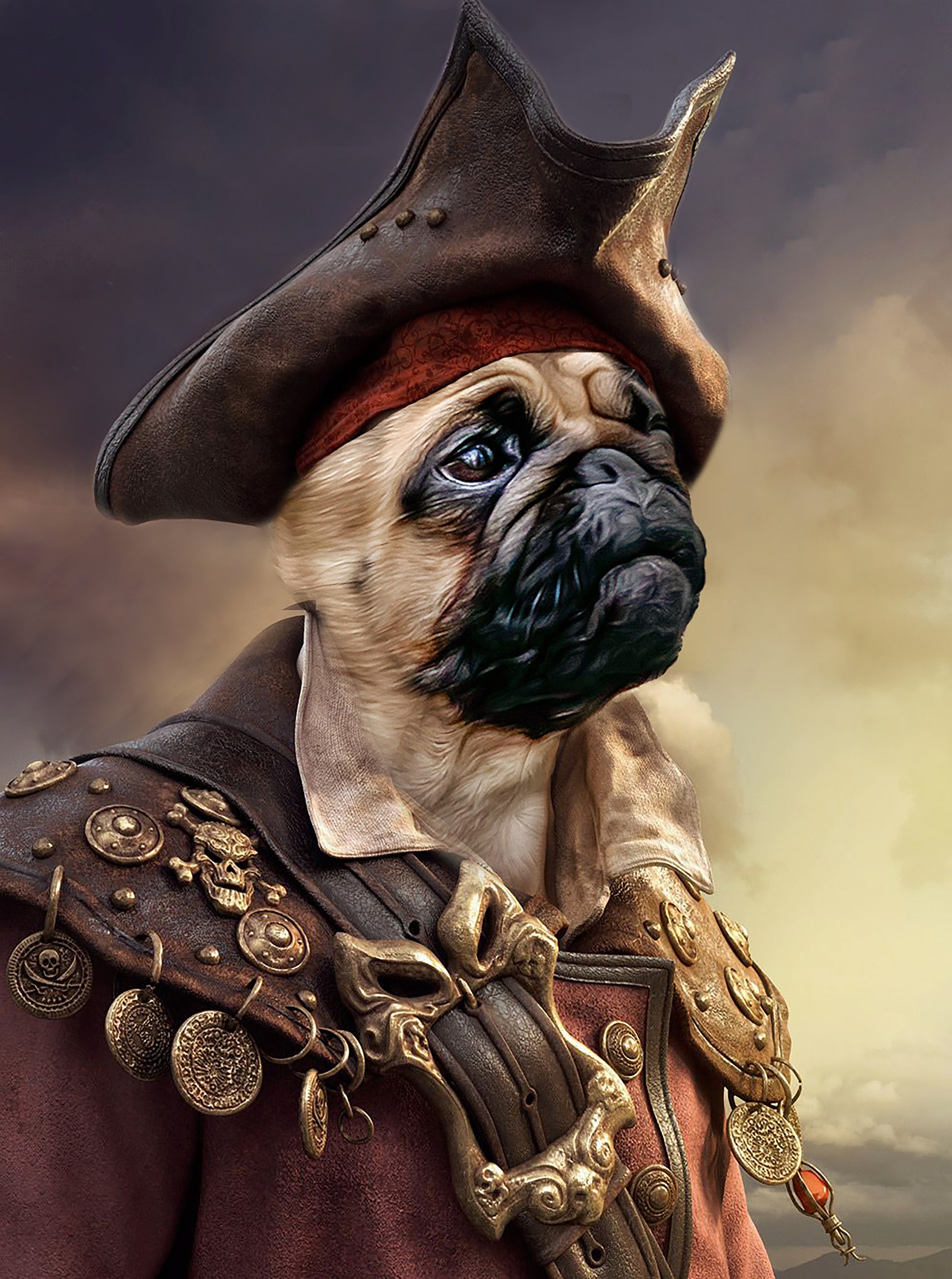 Pirate Pet Portrait | Halloween Pet Portrait | Custom Pet Portrait ...
