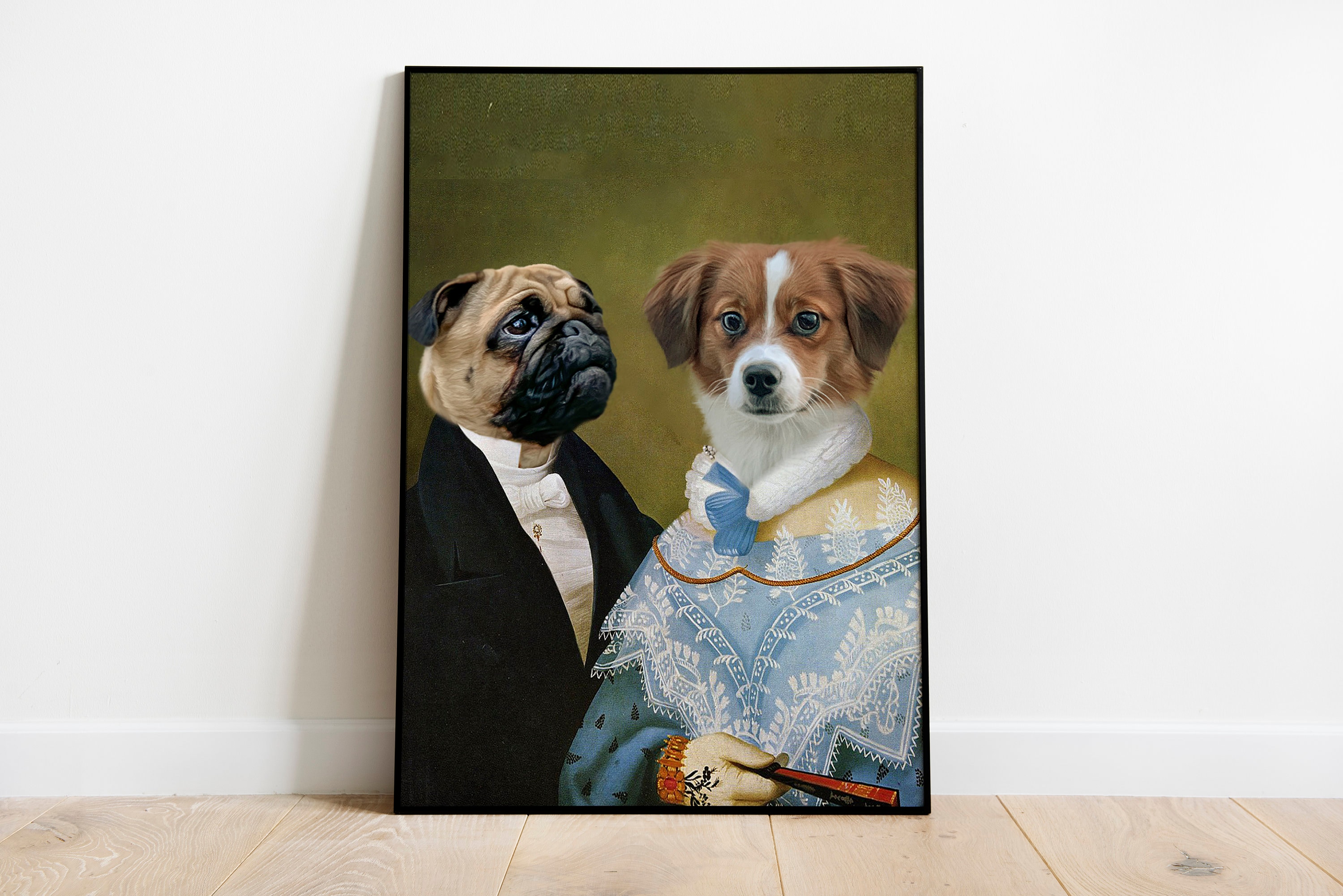 Couple Portrait Custom Pet Portrait Two Pets Portrait Two - Etsy