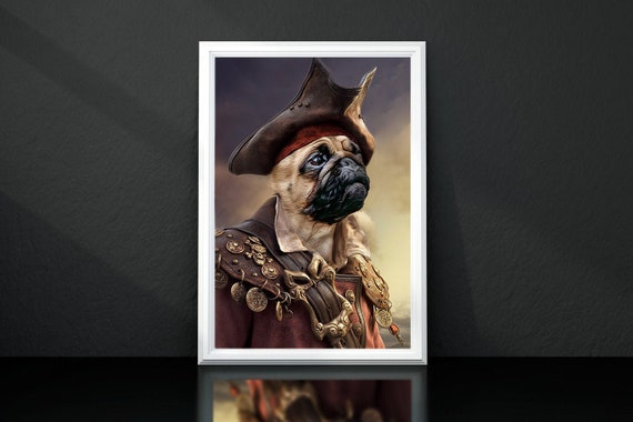 Pirate Pet Portrait Halloween Pet Portrait Custom Pet | Etsy