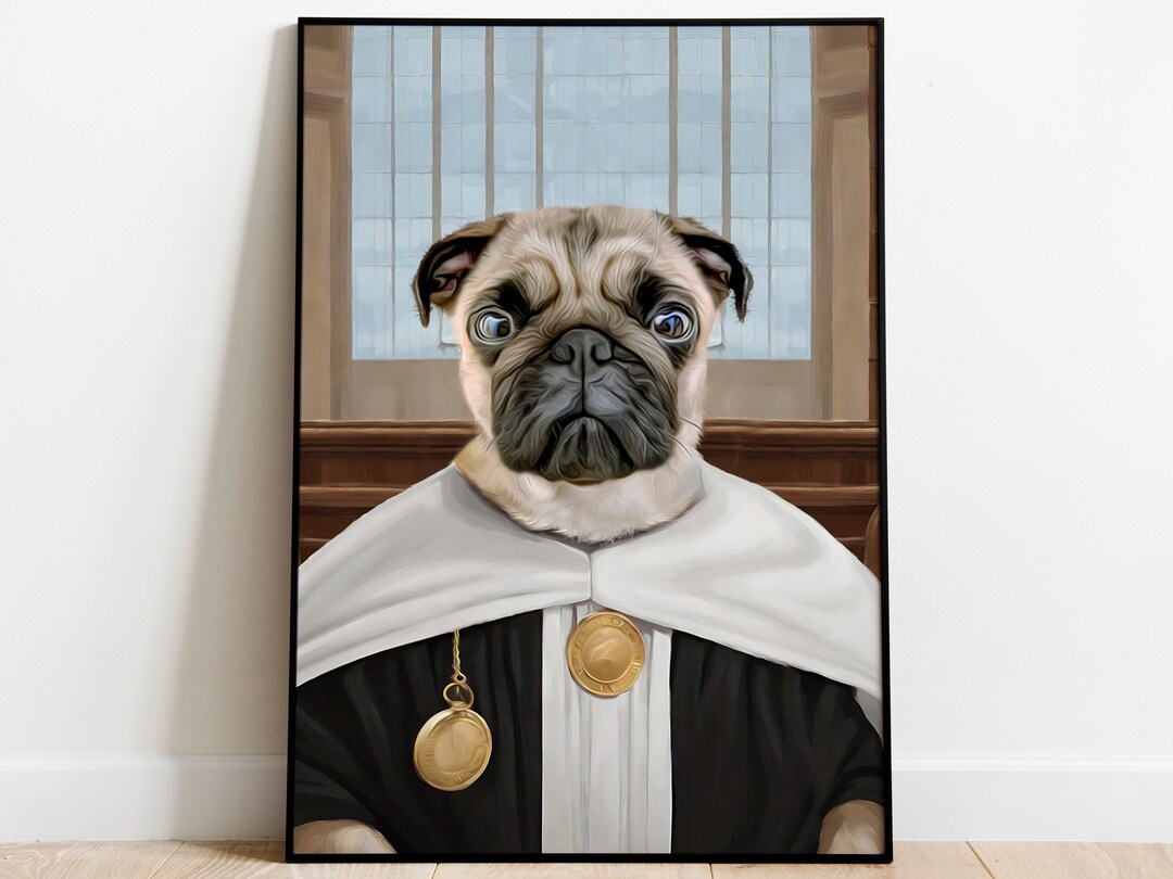 Pet Judge Portrait, Custom Dog Portrait, Pet Painting, Digital ...