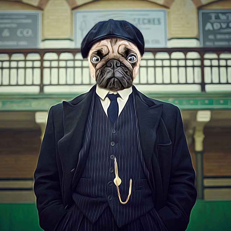Peaky Blinders Portrait Custom Digital Pet Portrait Dog - Etsy