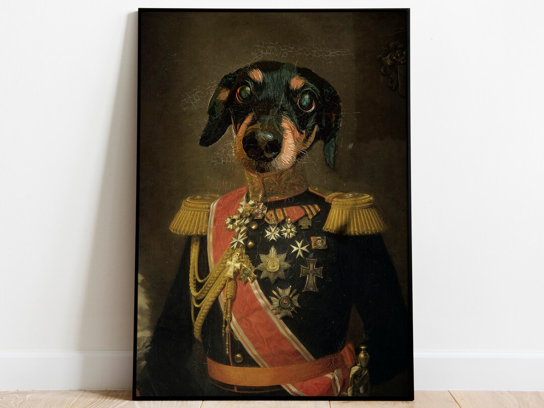 Custom Royal Pet Portrait, Custom Pet Renaissance Portrait, Pet Canvas ...