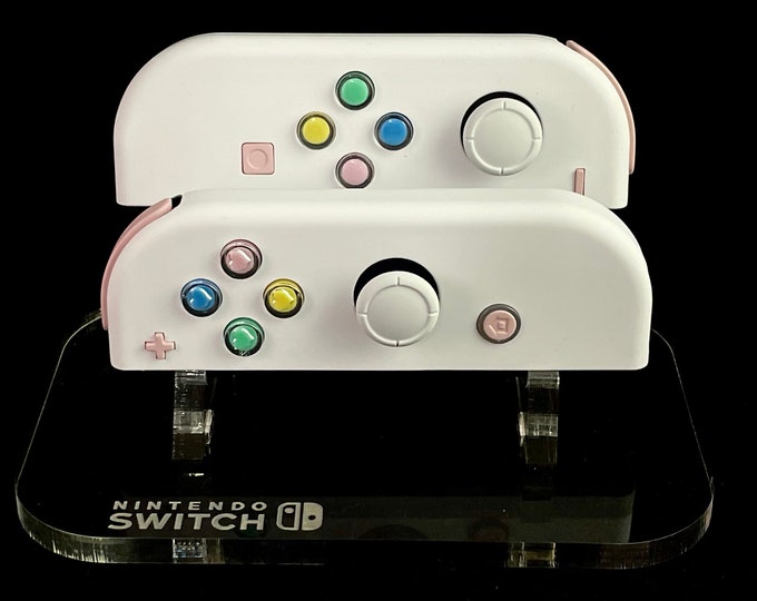 Custom White Nintendo Joycons With Rainbow Hearts & Pink Accents - Etsy