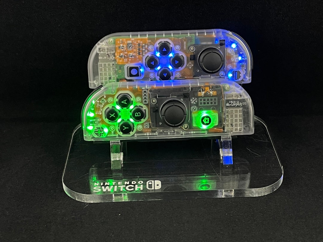 Nintendo Joycons transparentes con LED negro - Etsy México