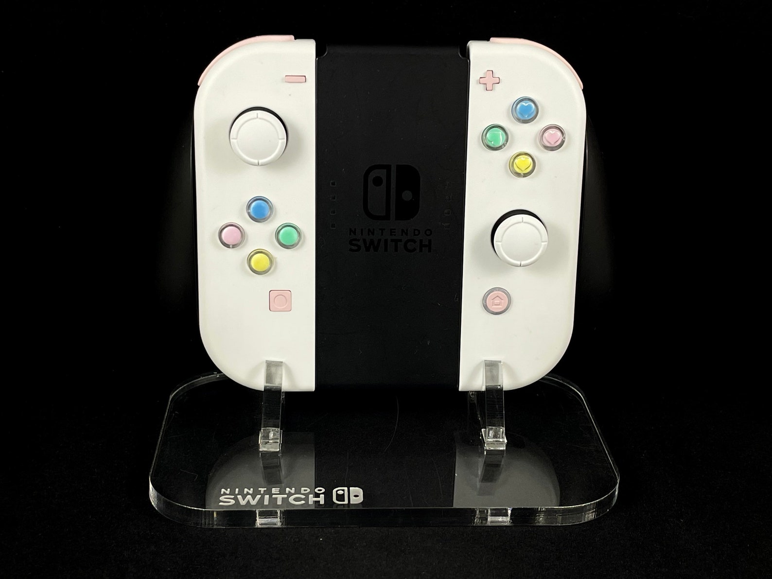Custom White Nintendo Joycons With Rainbow Hearts & Pink - Etsy