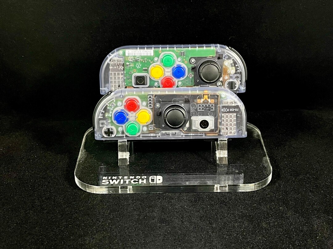 Clear Glacier Blue Custom Nintendo Joycons W/ Rainbow Buttons - Etsy
