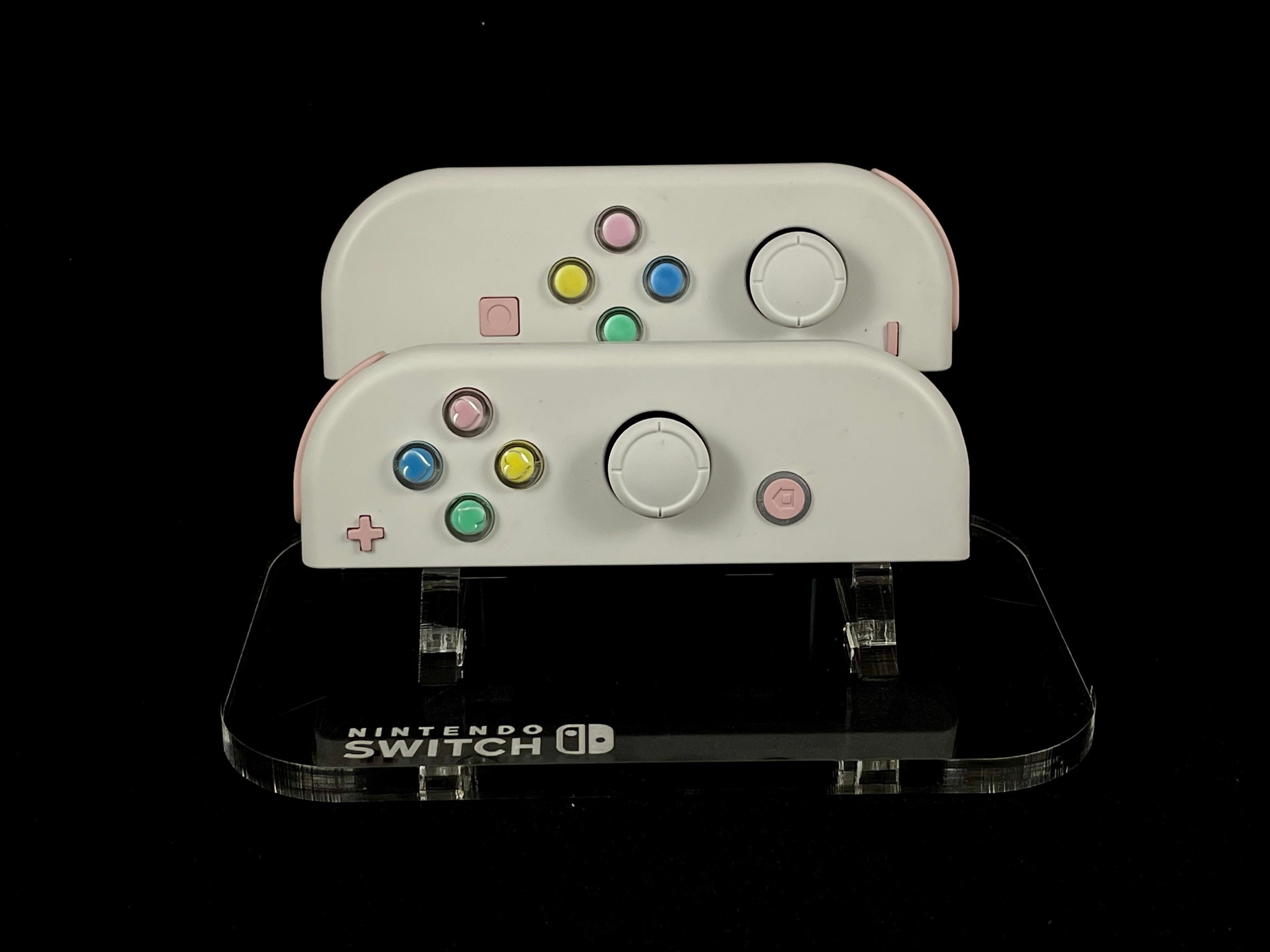 Custom White Nintendo Joycons With Rainbow Hearts & Pink - Etsy