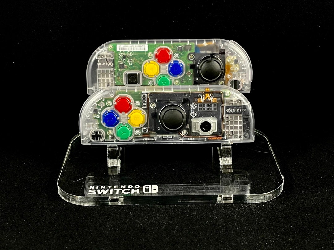 Transparent Nintendo Joycons Set With Rainbow Buttons - Etsy