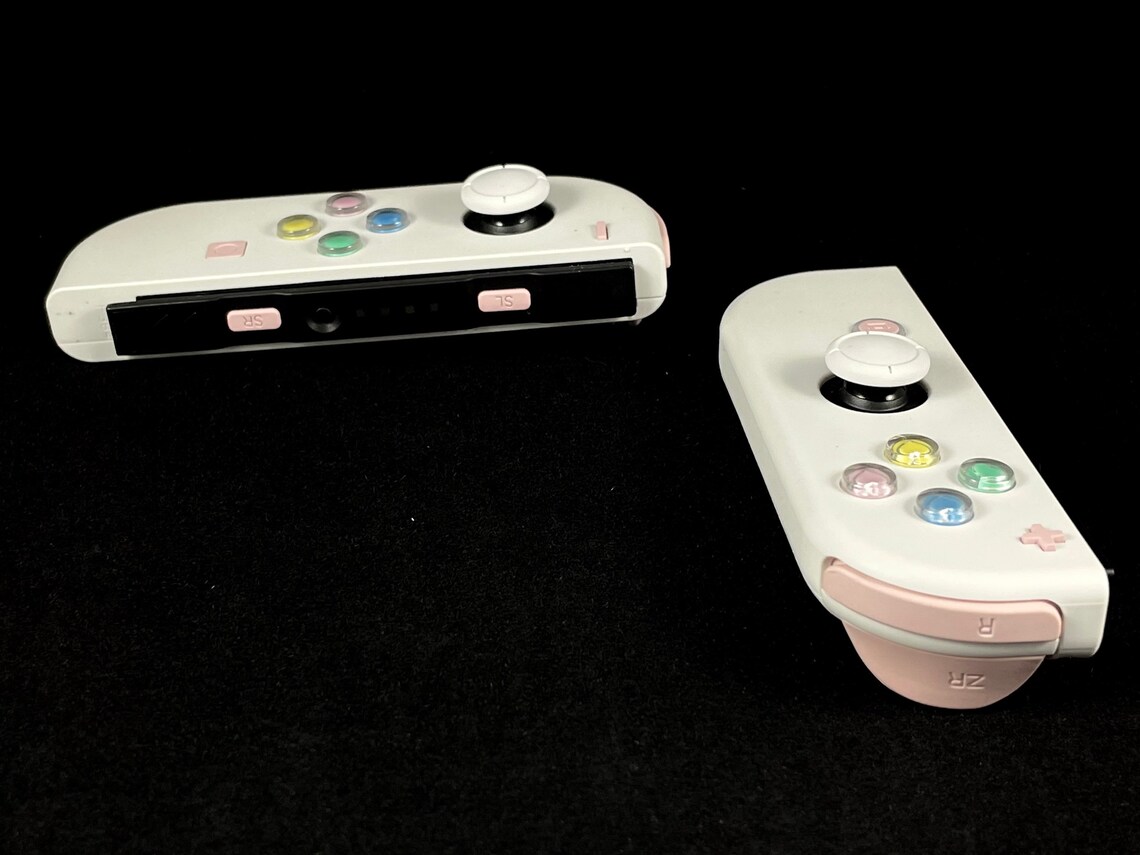 Custom White Nintendo Joycons With Rainbow Hearts & Pink - Etsy