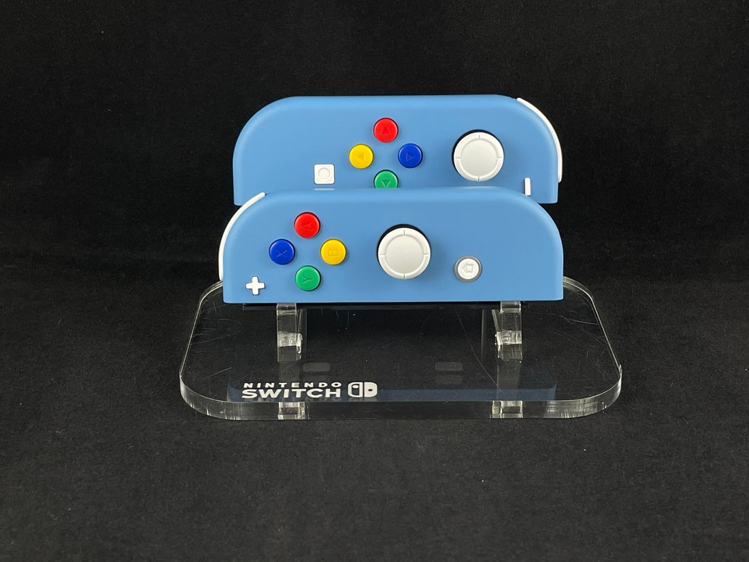 Airforce Blue Custom Nintendo Joycons With Rainbow Buttons & White ...