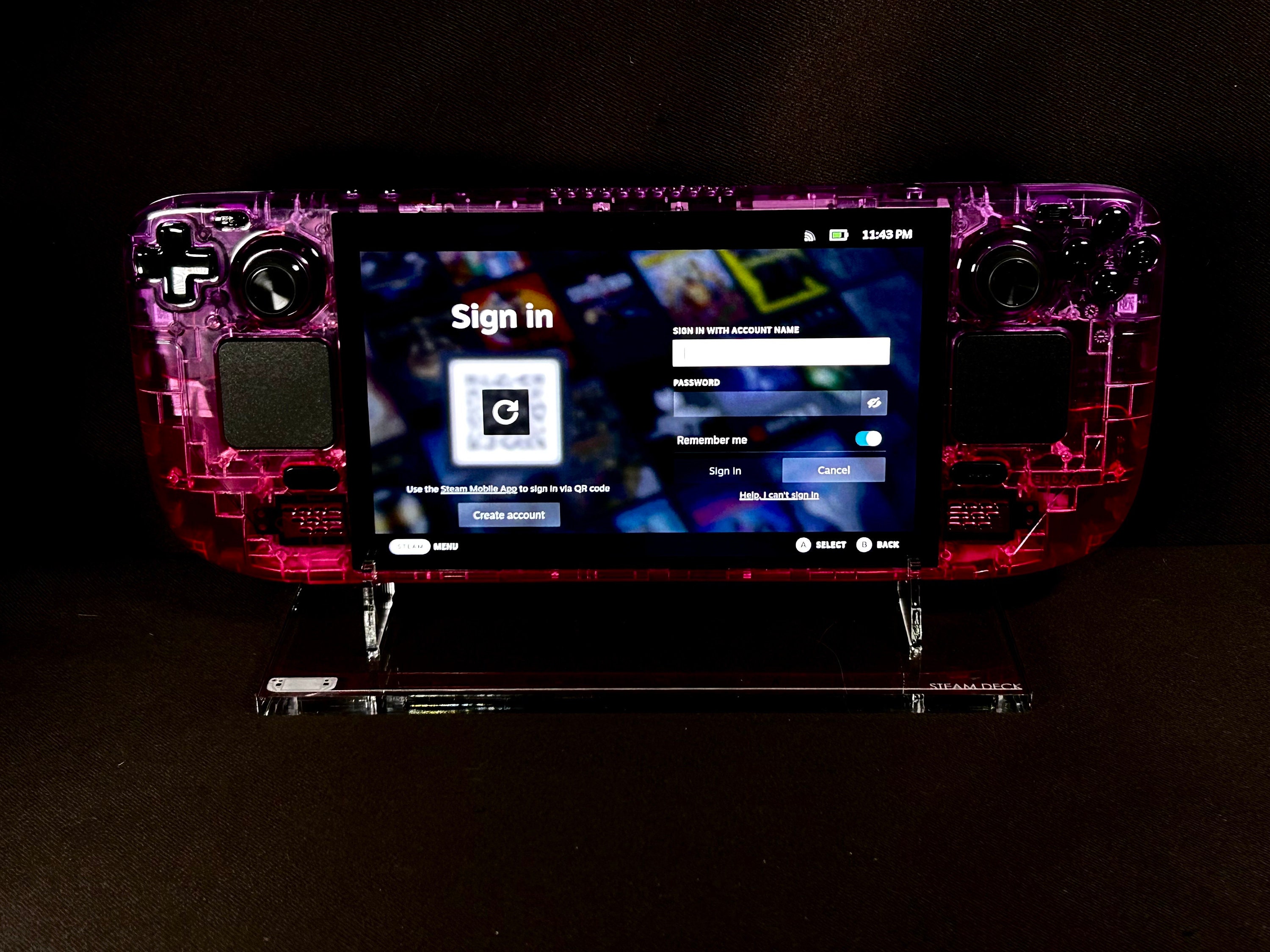 Custom Atomic Purple & Rose Red Steam Deck Bundle — Your Custom Joycons