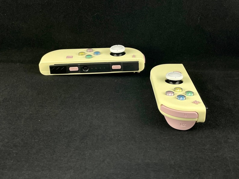 Custom Banana Split Cream Joycons With Rainbow Hearts & Pink - Etsy