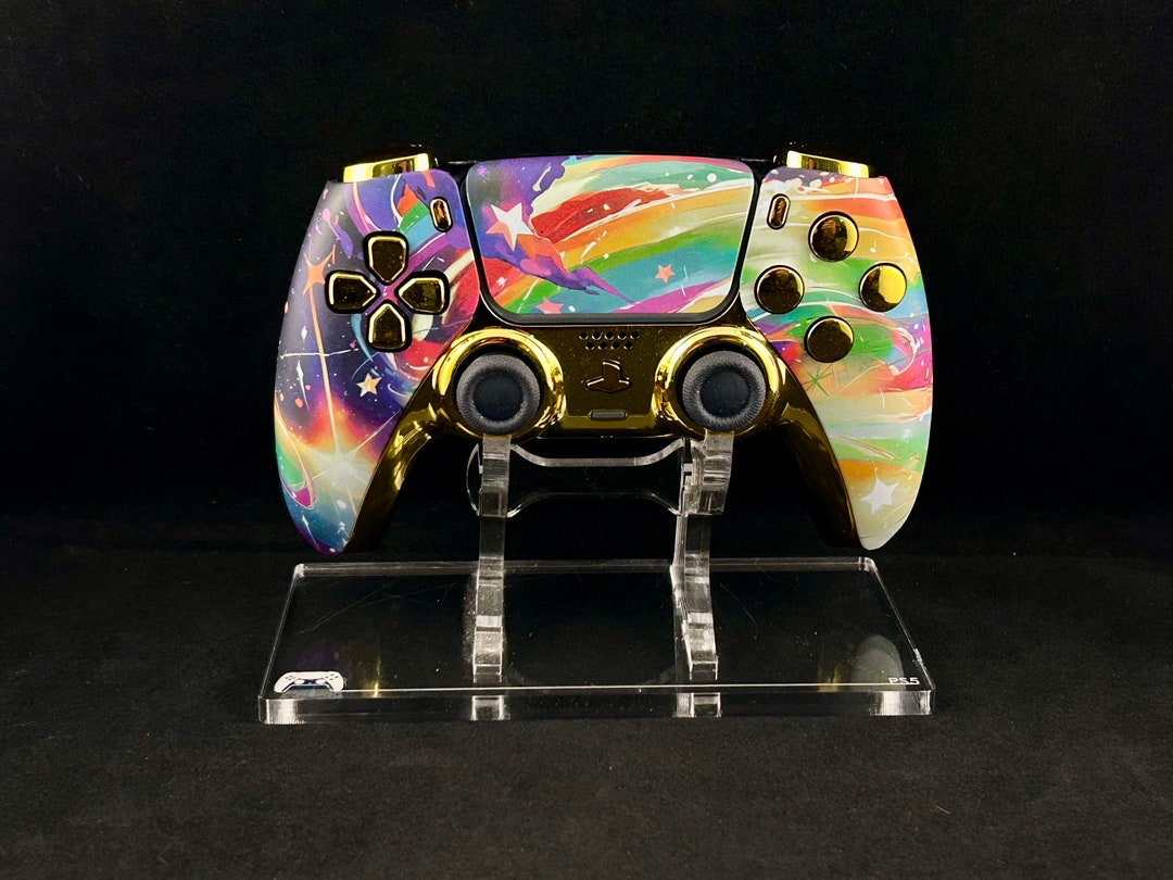 Custom Rainbow Dualshock PS5 & PC Controller With Chrome Gold Buttons ...