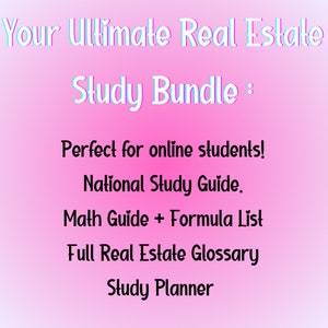 Real Estate Student Bundle Math Guide Visual Study Guide Practice Test ...