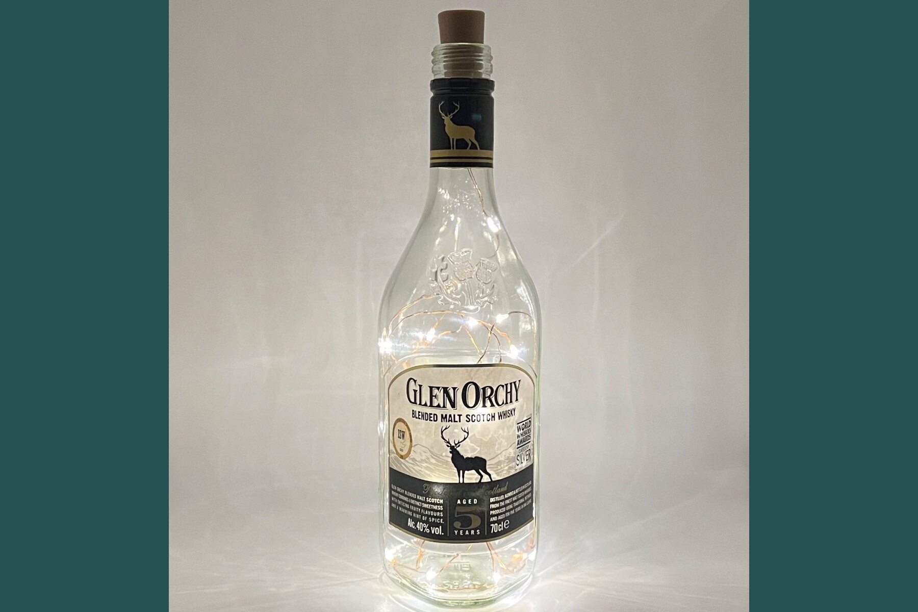 Glen Orchy Whiskey Bottle Lamp | Warm / Bright LED Lights | Light up ...