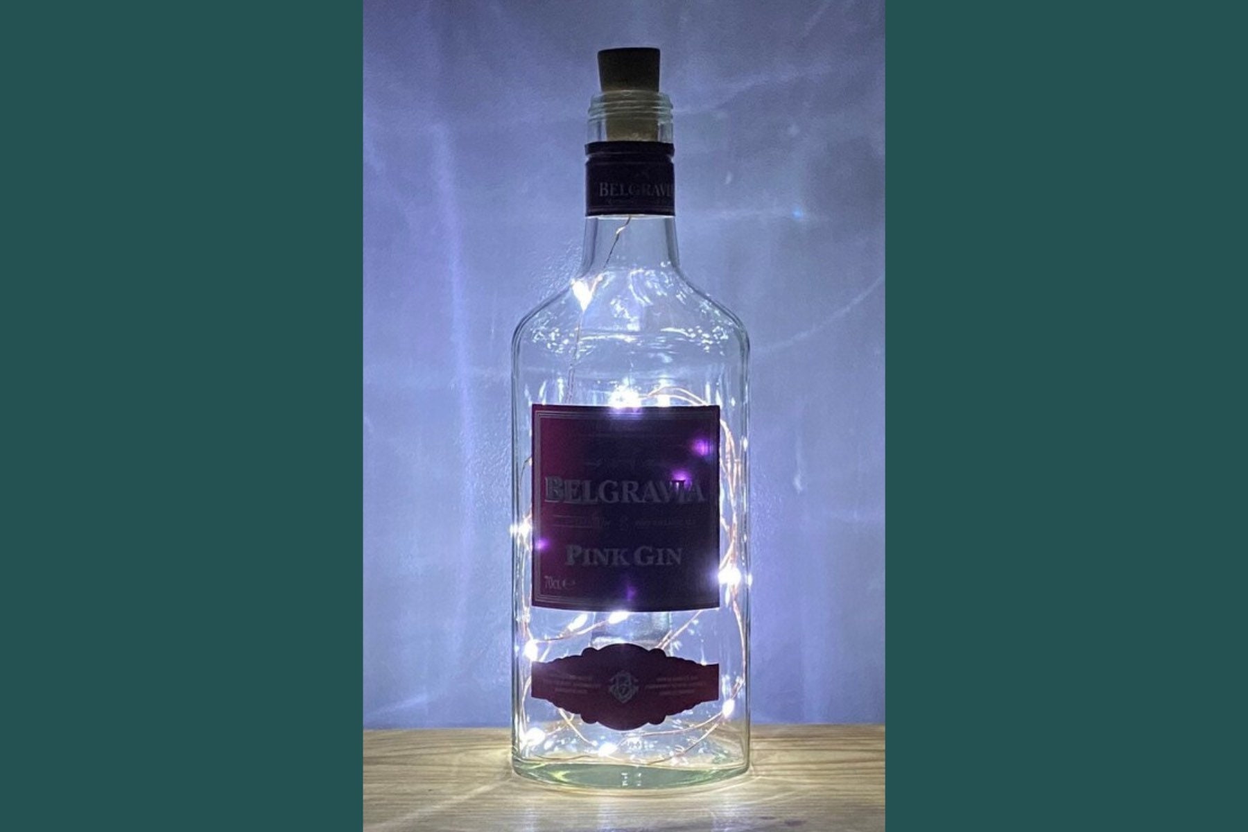 Belgravia Pink Gin Bottle Lamp | Warm / Bright LED Lights | Light up ...