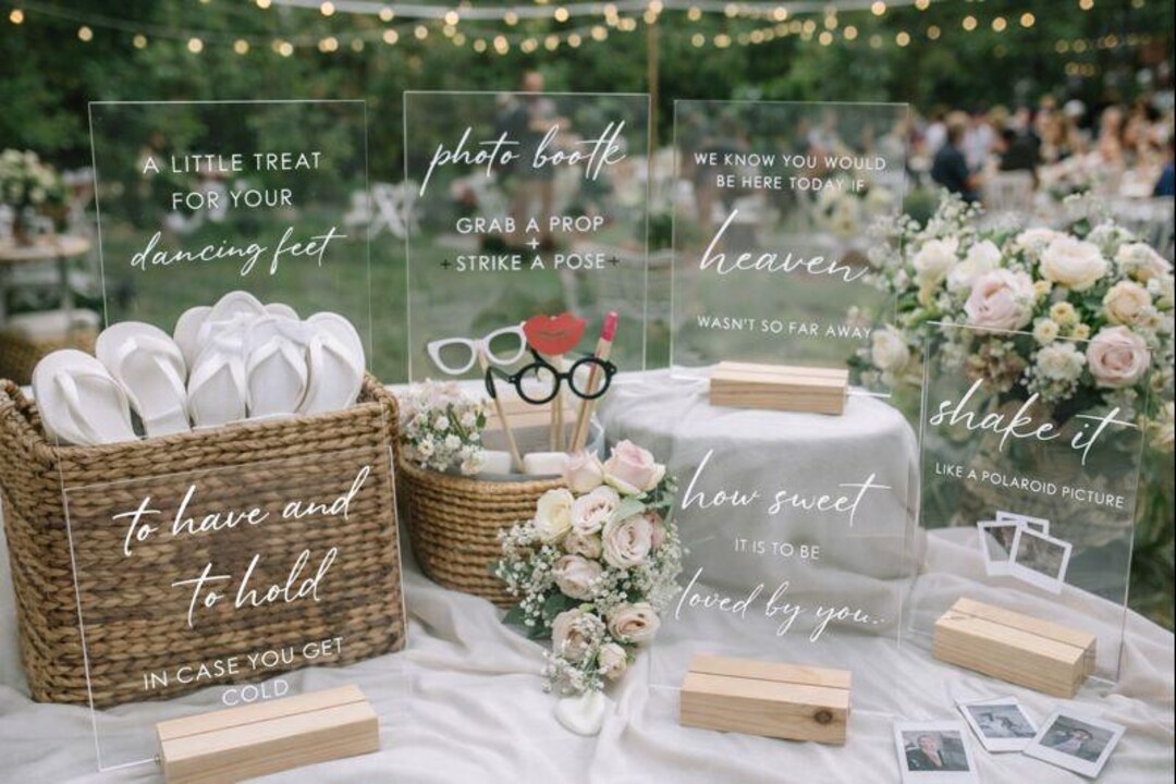 Clear Acrylic Wedding Signs | Wedding Station Signs | Wedding Reception ...
