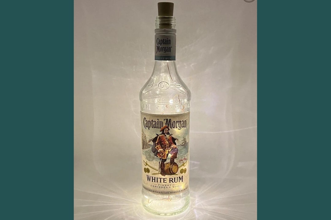 Captain Morgan White Rum Bottle Lamp | Warm / Bright LED Lights | Light ...