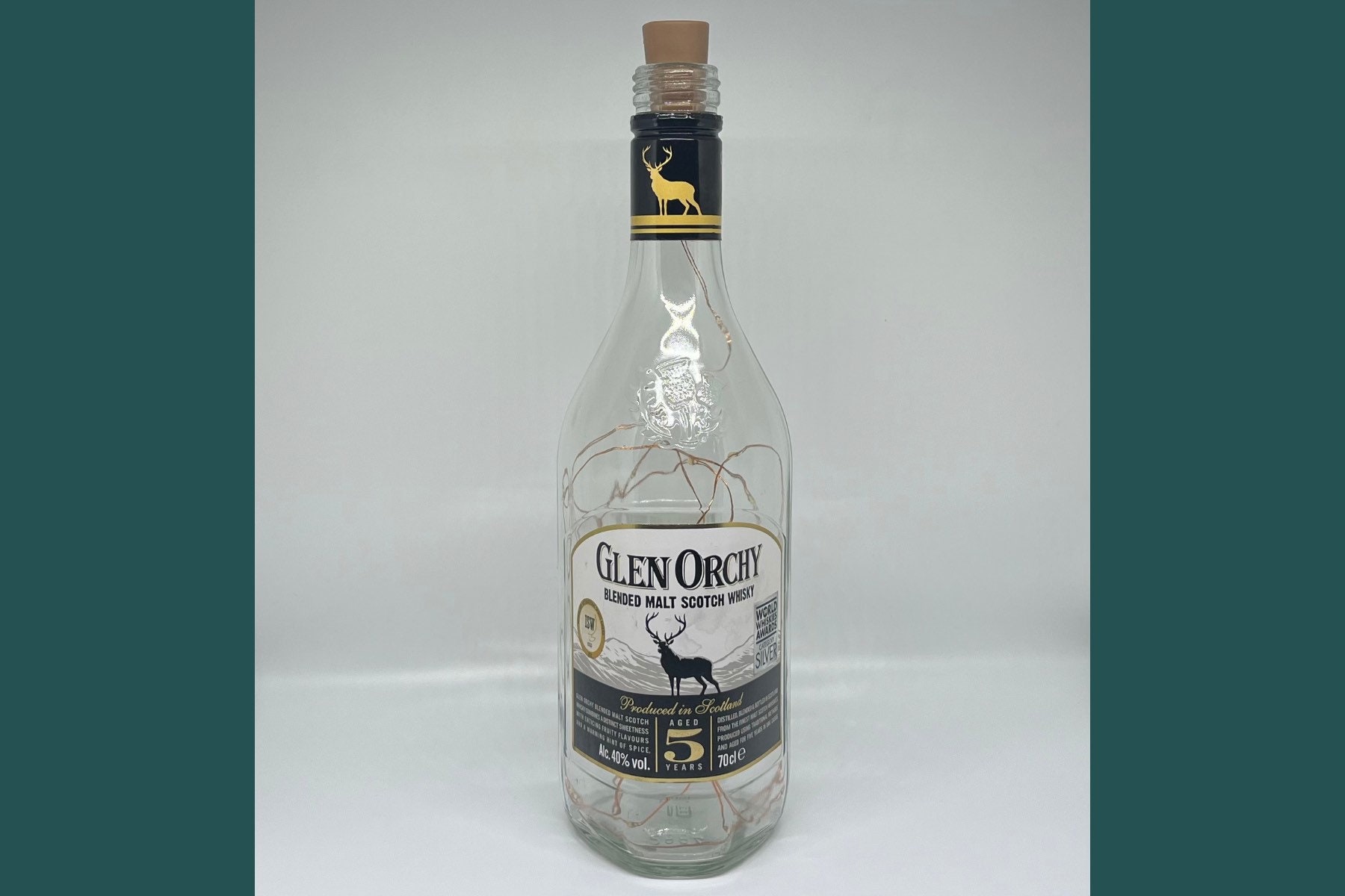 Glen Orchy Whiskey Bottle Lamp | Warm / Bright LED Lights | Light up ...