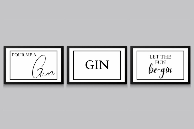 The Gin Collection | Gin Wall Prints | Printable Posters | Gin Wall Art ...